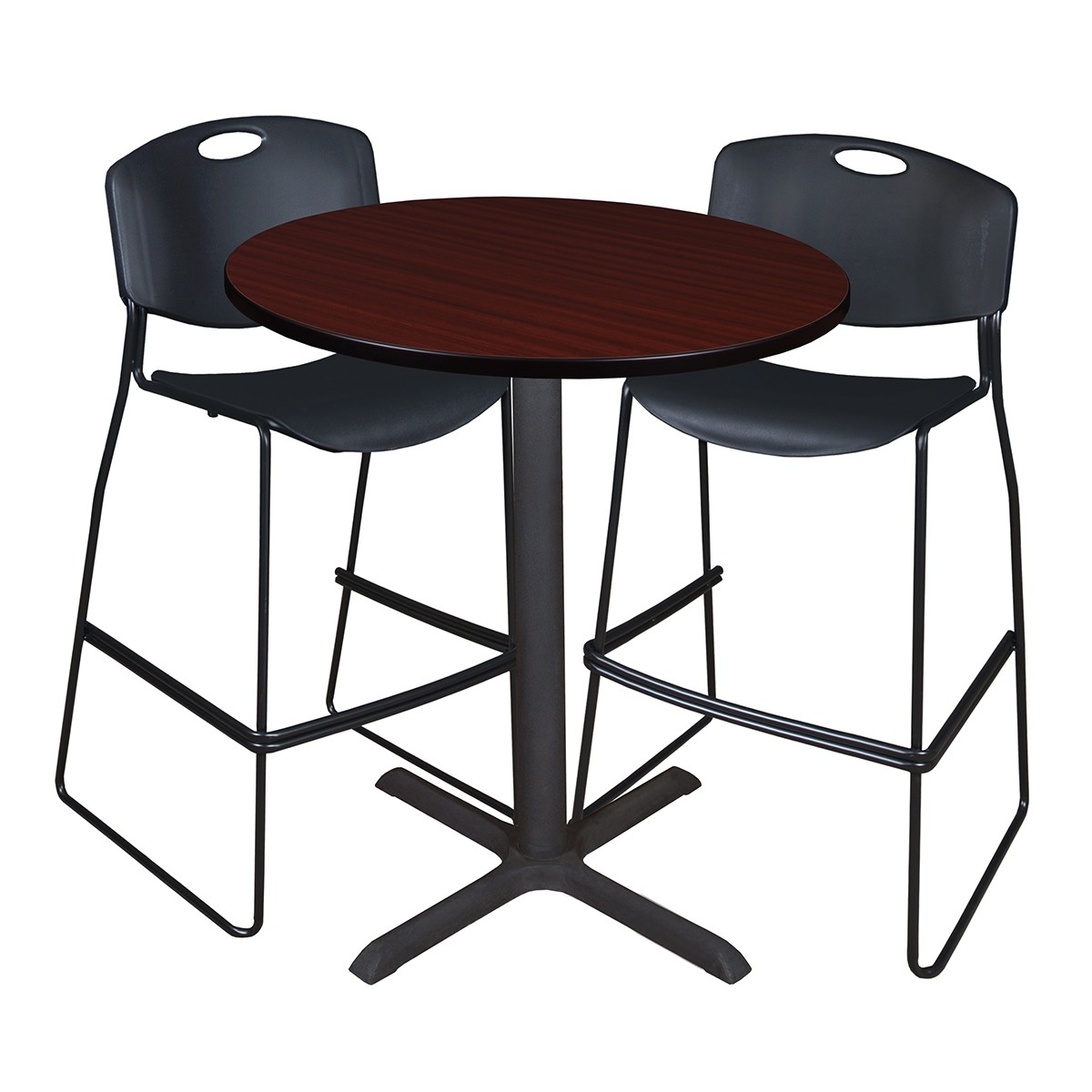 Regency TCB36RNDMH4495BK Cain 36" Round Cafe Table in Mahogany & 2 Zeng ...
